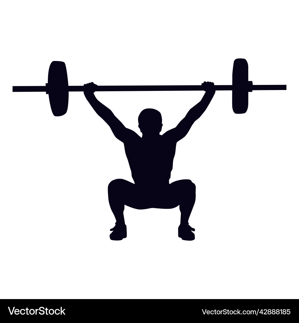 Overhead squat crossfit silhouette high quality Vector Image