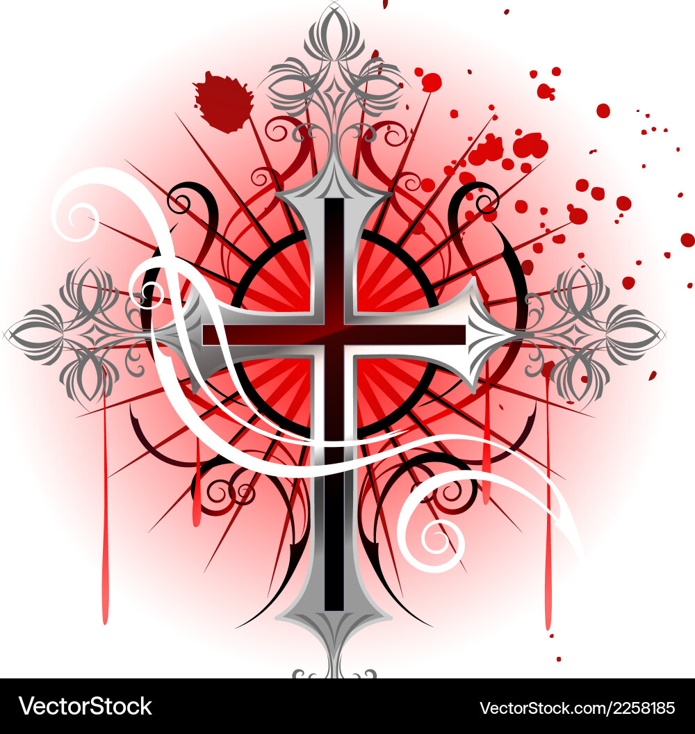 Silver cross on a white background Royalty Free Vector Image