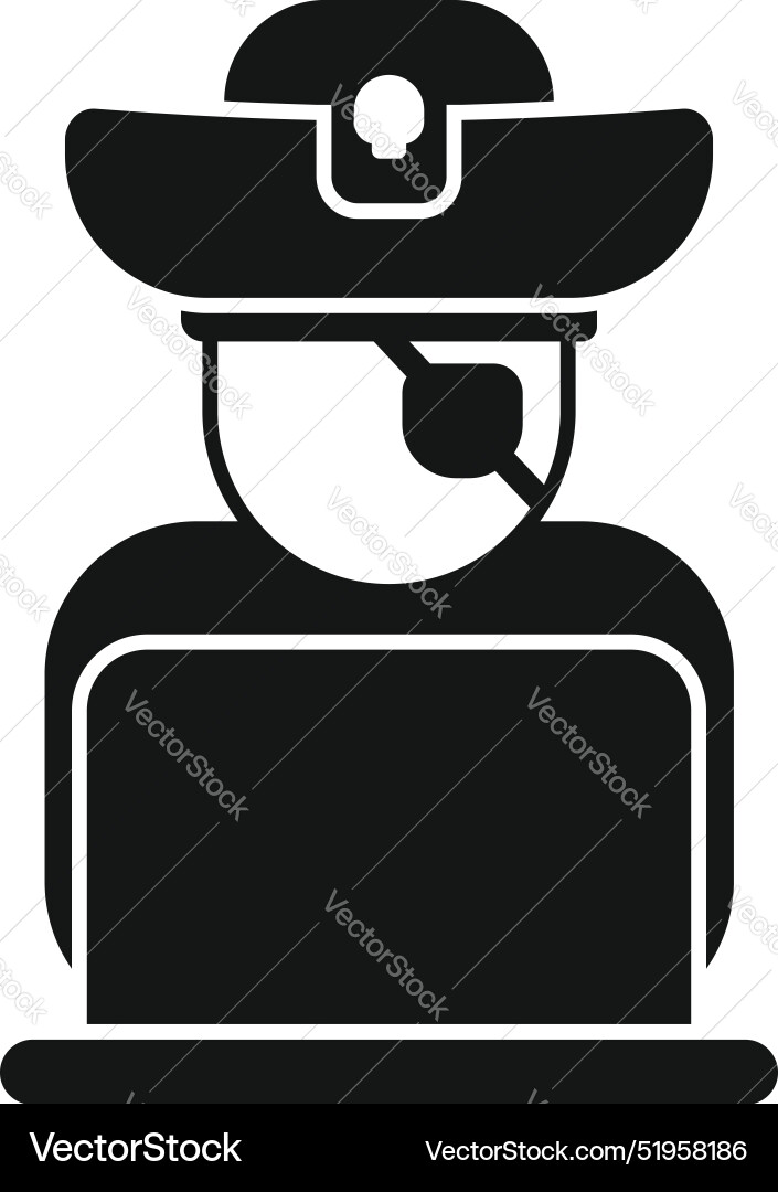 Cybercrime concept with hacker wearing pirate hat Vector Image