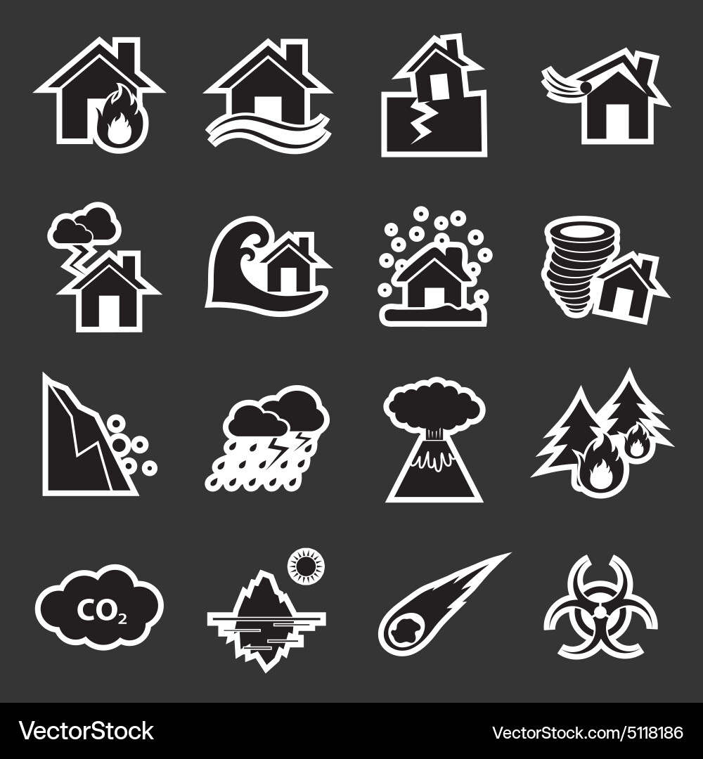 Disaster icon Royalty Free Vector Image - VectorStock