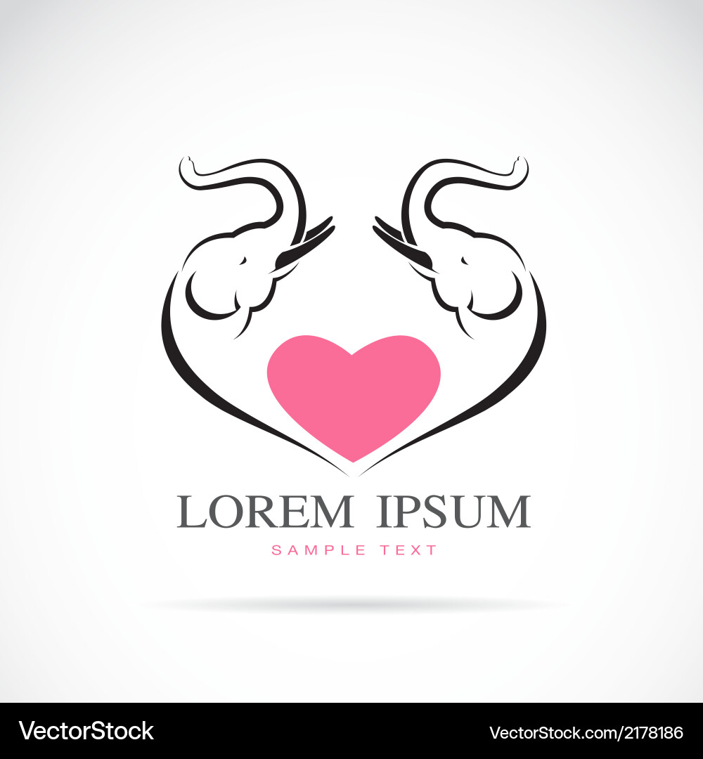 Elephant and heart Royalty Free Vector Image - VectorStock