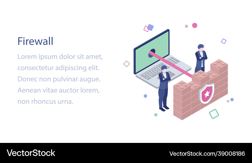 Firewall security Royalty Free Vector Image - VectorStock