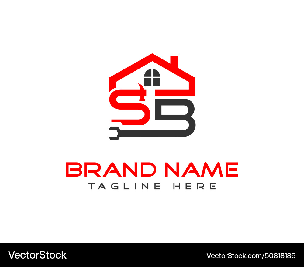 Home builders letter sb logo design Royalty Free Vector