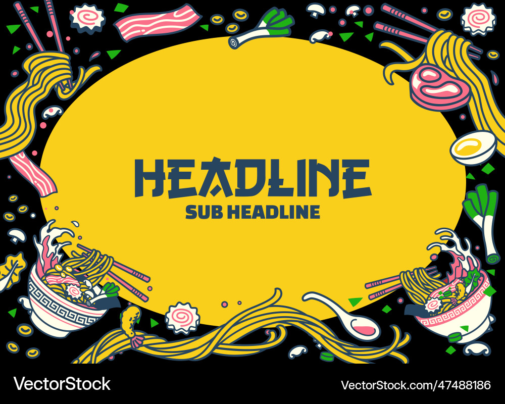 Japanese ramen noodle background Royalty Free Vector Image