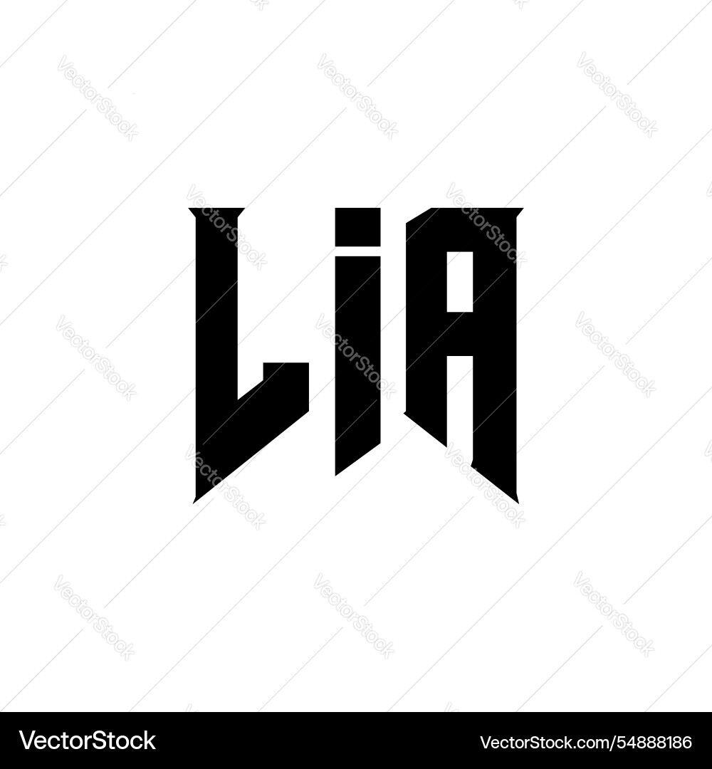 Lia letter logo design for technology company Vector Image