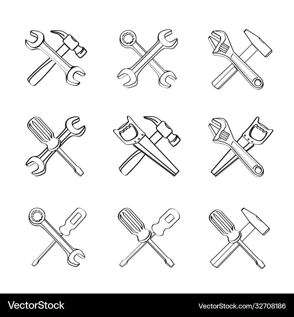 Zeichenwerkzeuge Zeichen Symbole Set Lizenzfreier Vektor