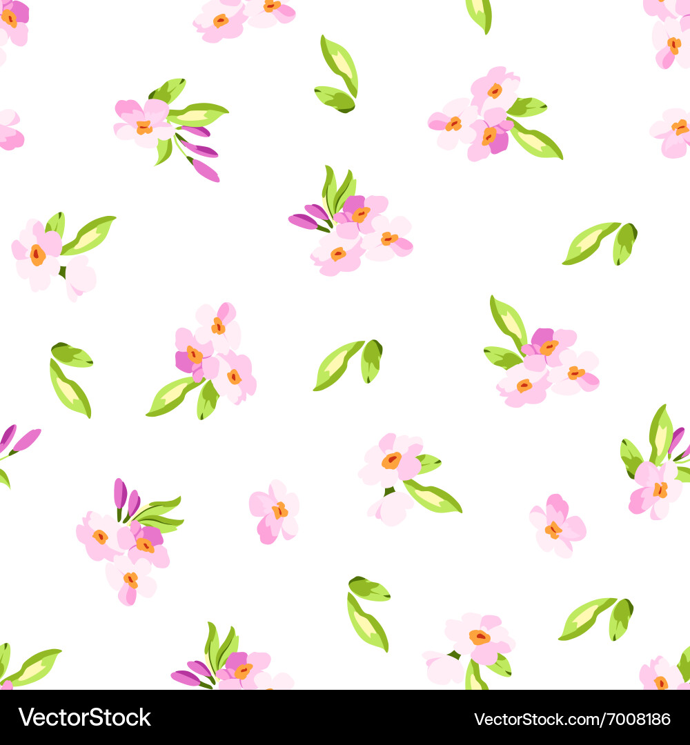Pattern with little pink flowers Royalty Free Vector Image