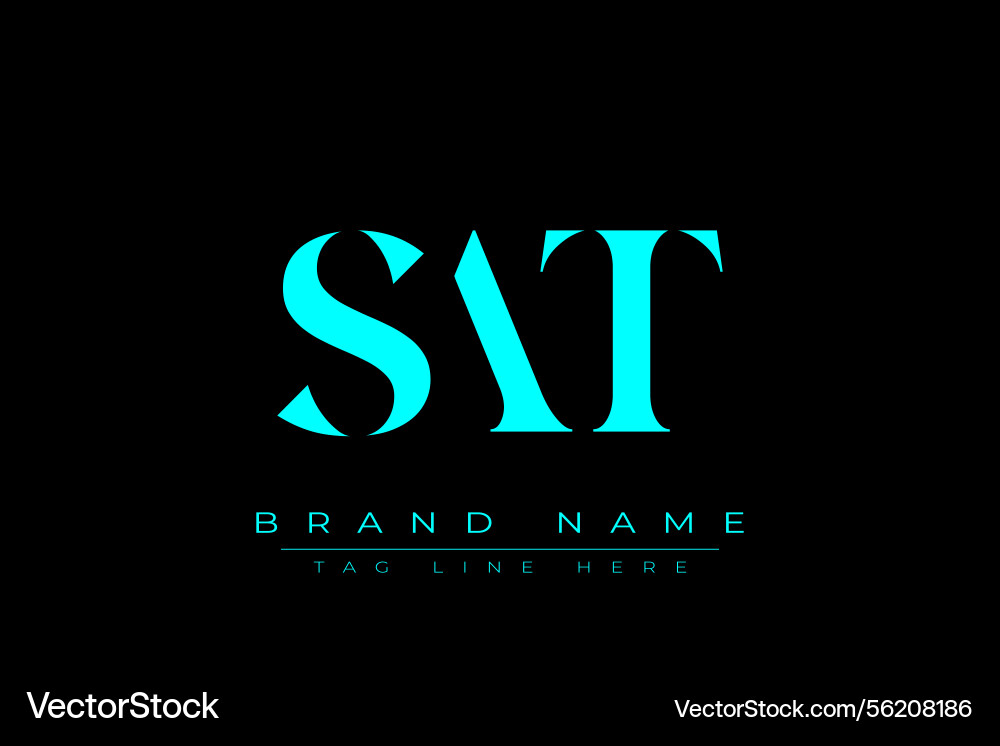 Sat abstract letter logo design Royalty Free Vector Image