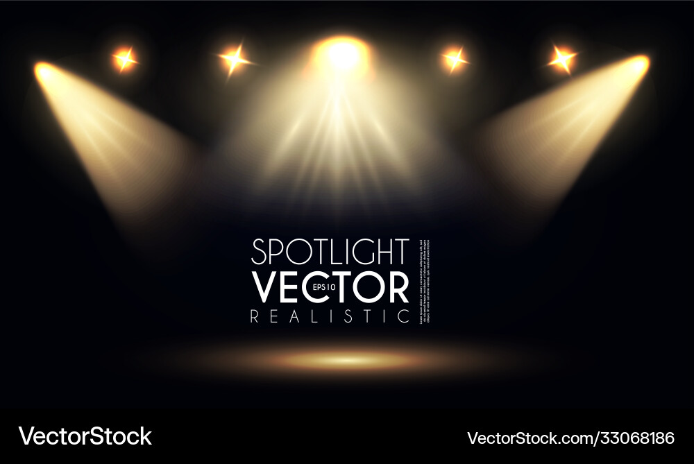 Spotlight transparent light effect show design Vector Image