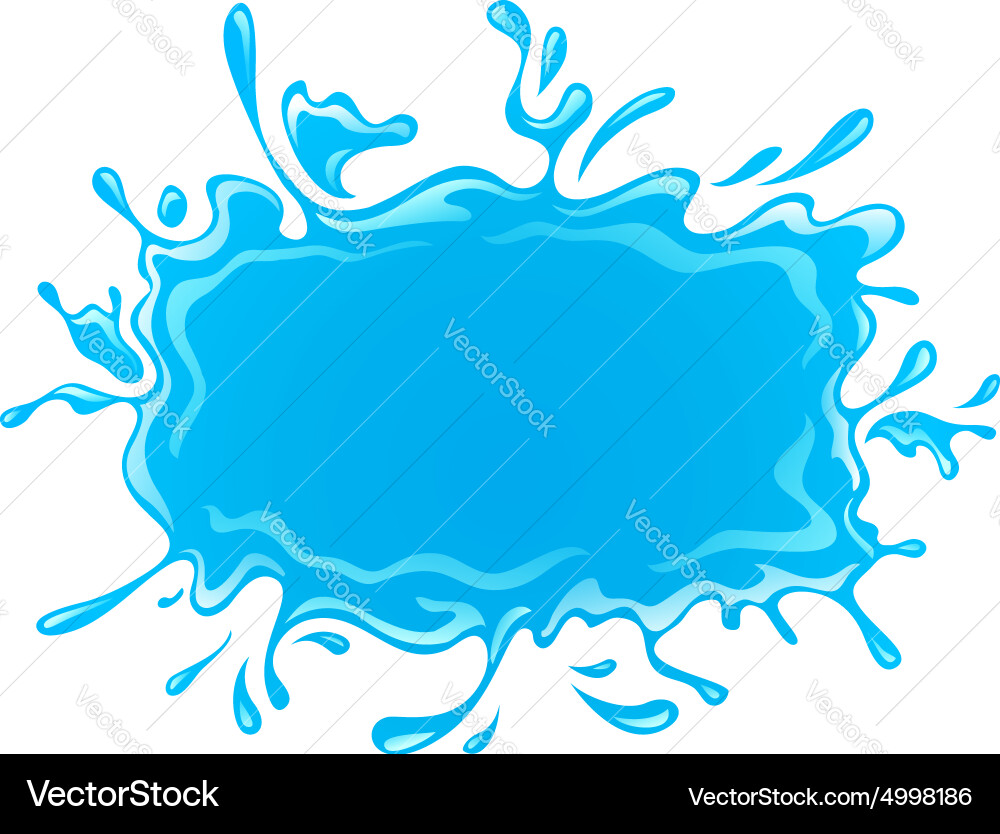Water splash pool with drops Royalty Free Vector Image
