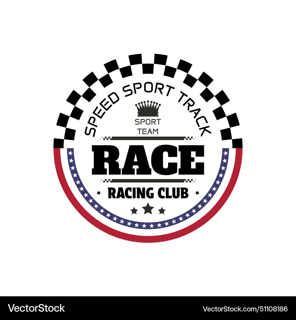 White usa racing emblem Royalty Free Vector Image