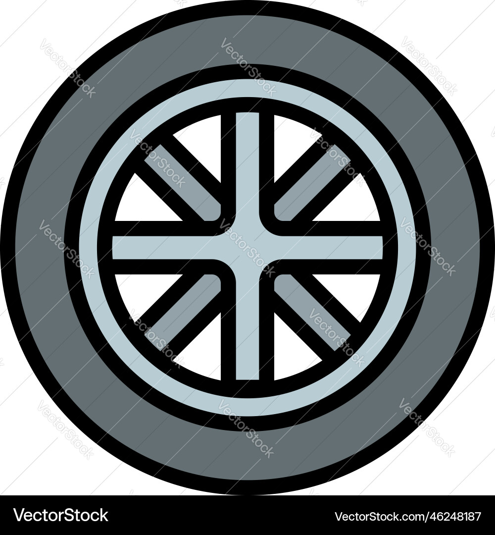 Auto-Rad-Symbol skizzieren Auto-Motor Lizenzfreier Vektor