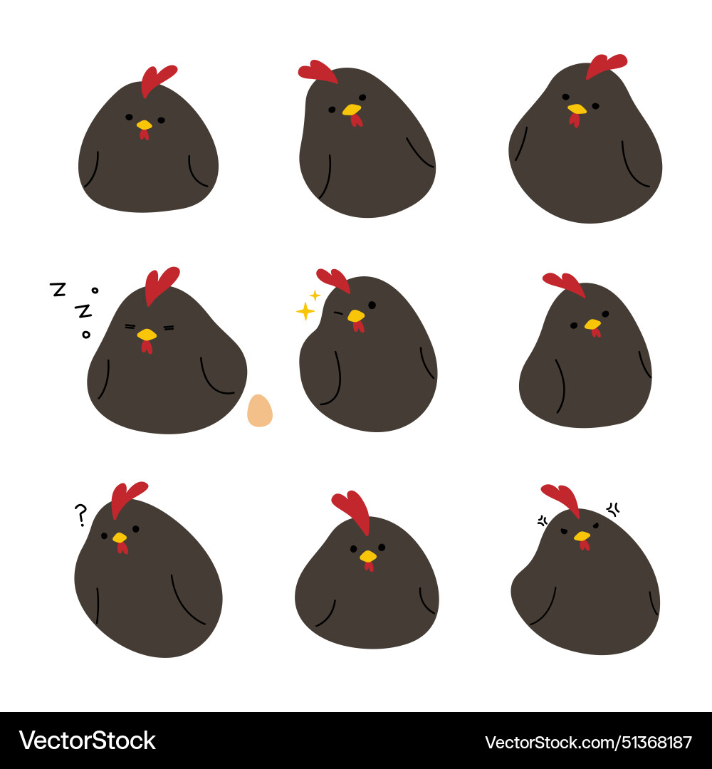 Black chicken 4 Royalty Free Vector Image - VectorStock