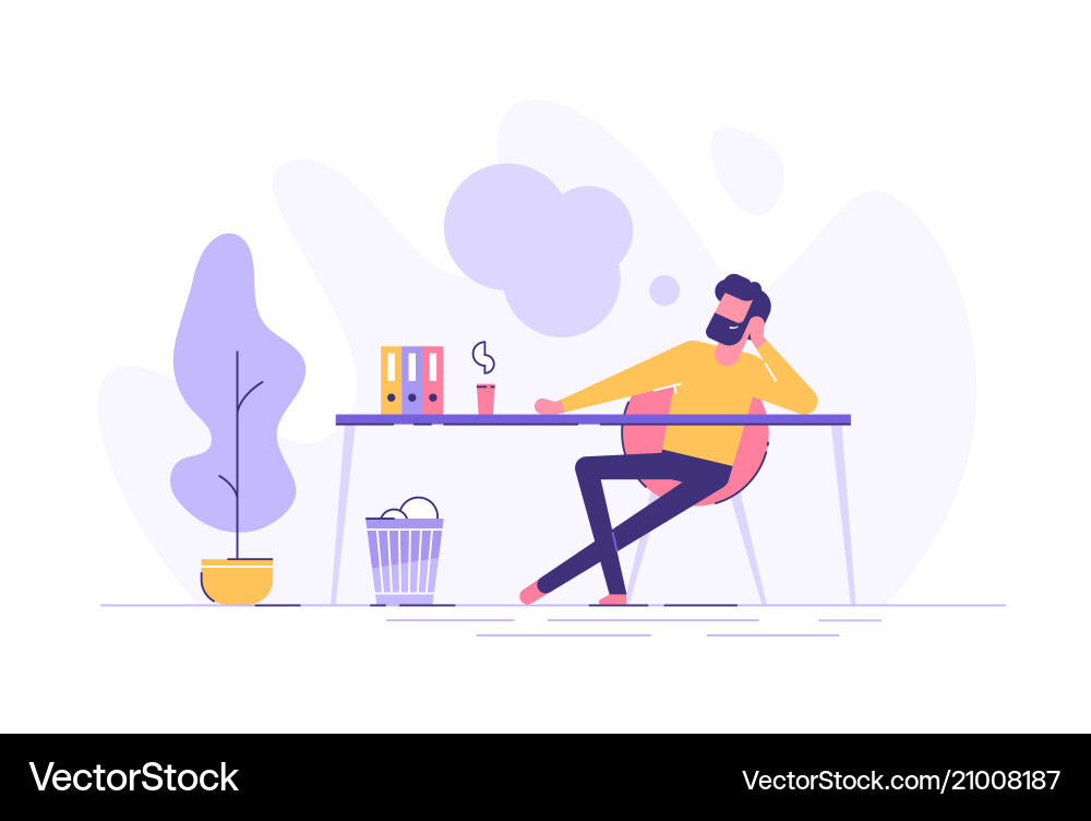 Business man is relaxing and dreaming Royalty Free Vector