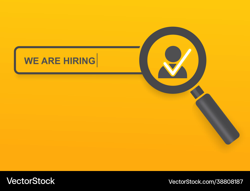 Cute minimalistic sticker with we are hiring Vector Image
