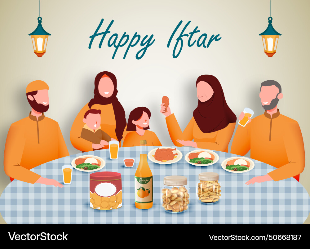 Happy iftar Royalty Free Vector Image - VectorStock