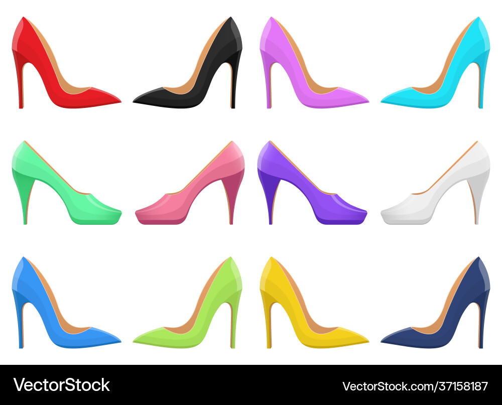 High heel shoes design isolated on white Vector Image