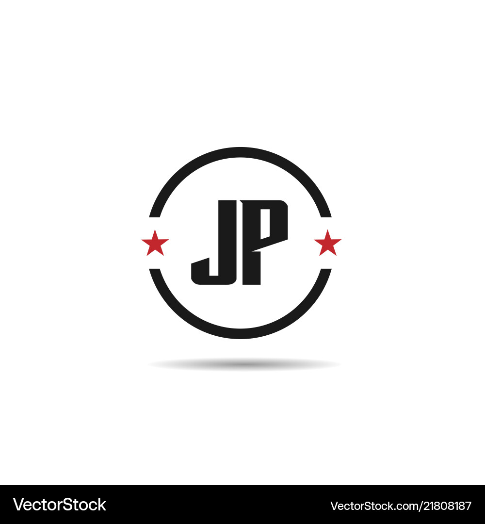 Initial letter jp logo template design Royalty Free Vector