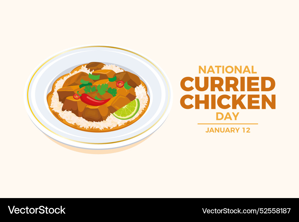 National curried chicken day poster Royalty Free Vector