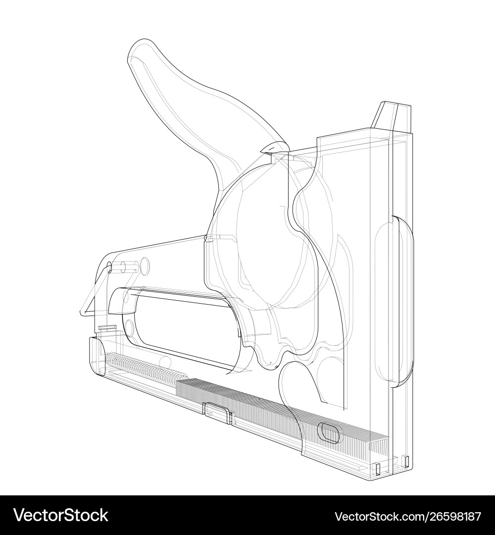 Outline construction stapler Royalty Free Vector Image