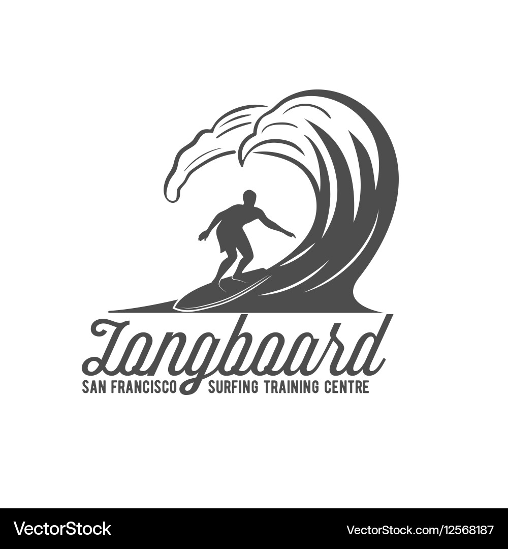 Vintage surfing label badge and emblem Royalty Free Vector