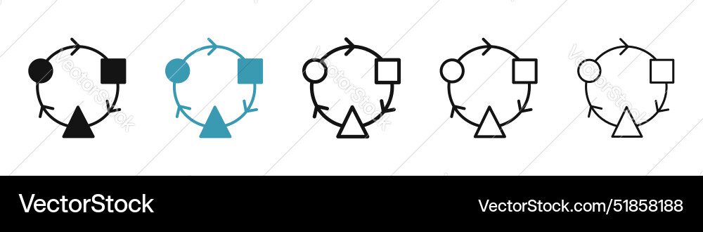 Adaptation icon set in black and blue colors Vector Image