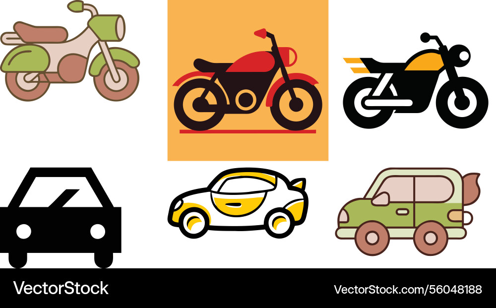 Car icon art bundle image set Royalty Free Vector Image