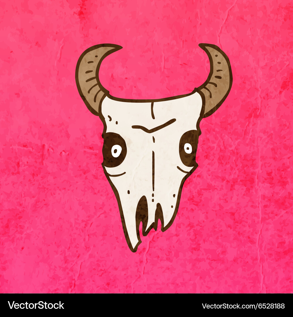 Cartoon Bull Skull Royalty Free Vector Image - VectorStock