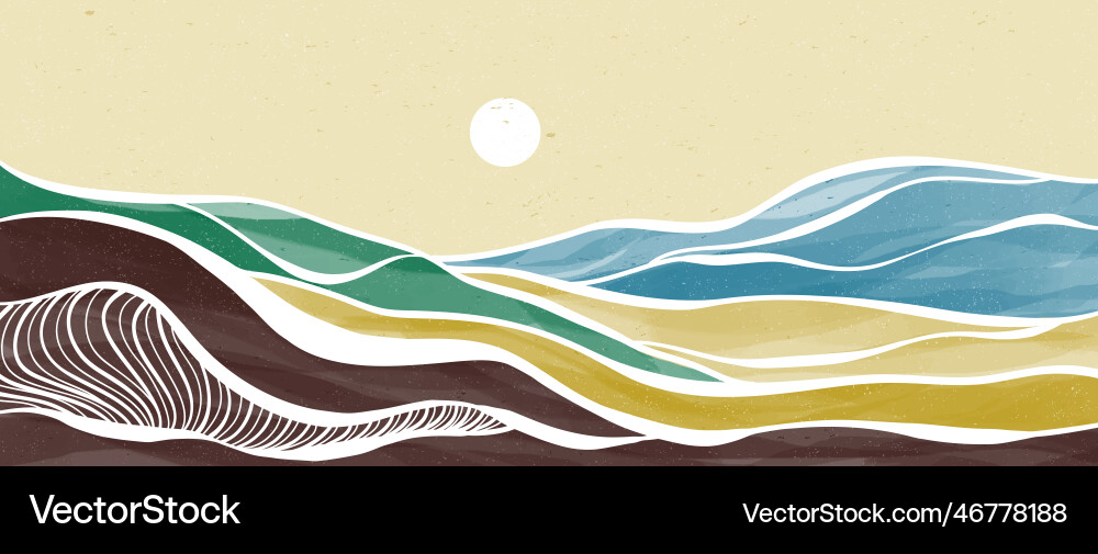 Creative minimalist modern paint and line art Vector Image