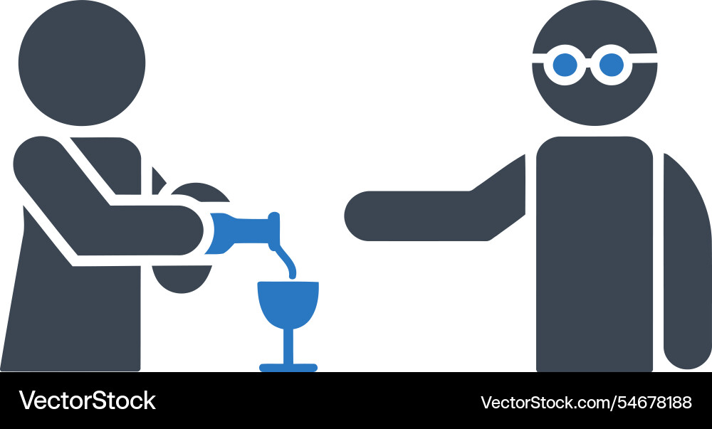Drink serving hospitality icon Royalty Free Vector Image