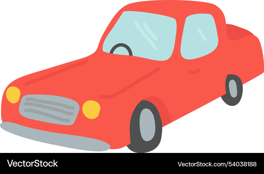 Handdrawn childish car Royalty Free Vector Image