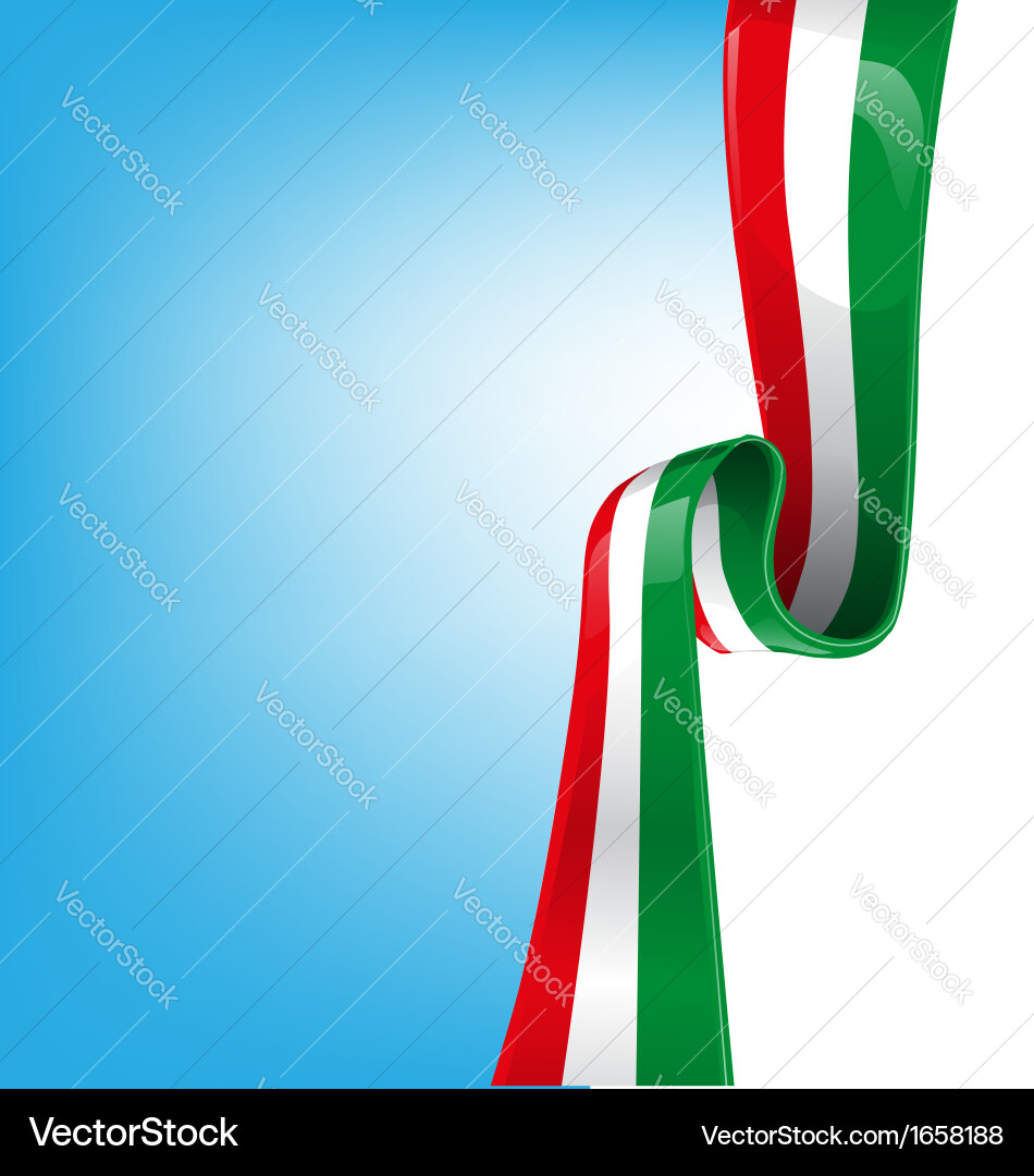 Italian Flag Ribbon Banner Royalty Free Vector Image