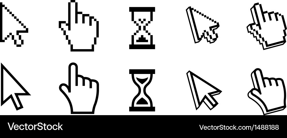 Pixel Maus Cursors Sammlung Lizenzfreies Vektorbild