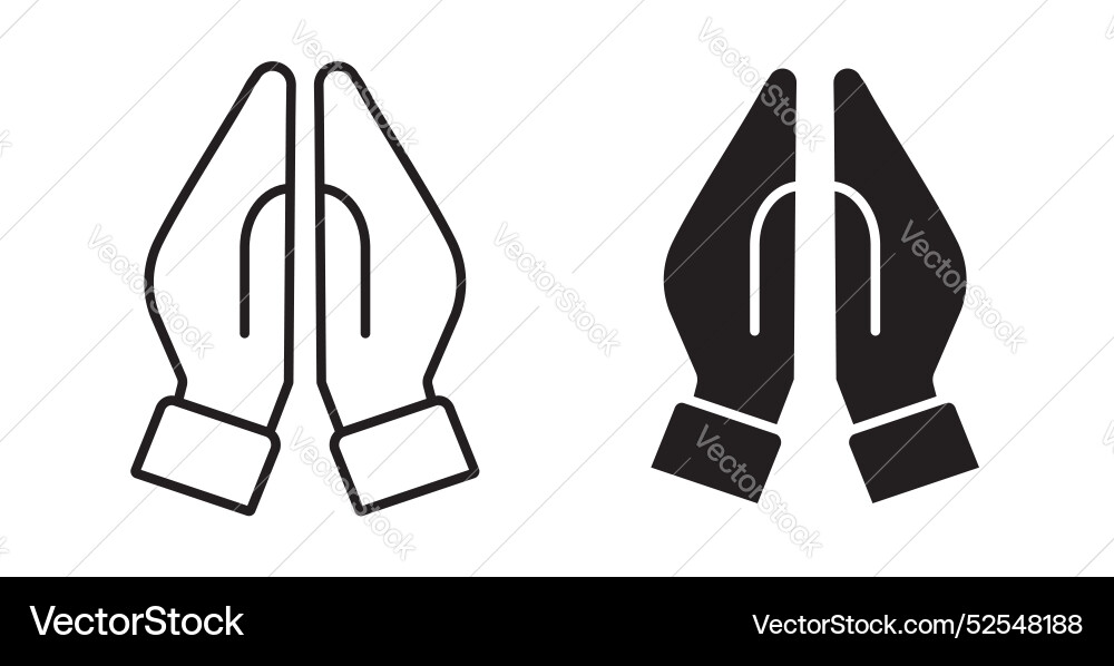 Pray thin line icon set Royalty Free Vector Image