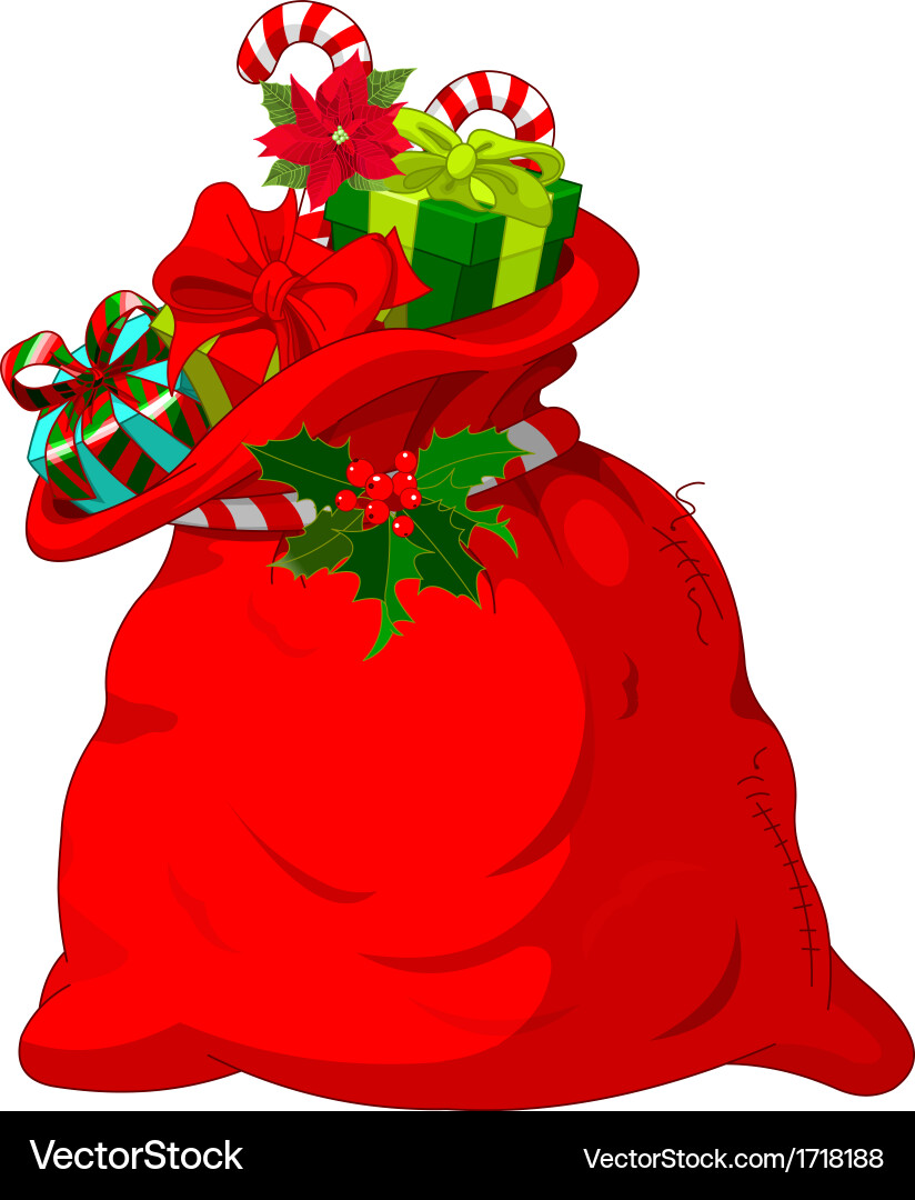 Santa s sack Royalty Free Vector Image - VectorStock