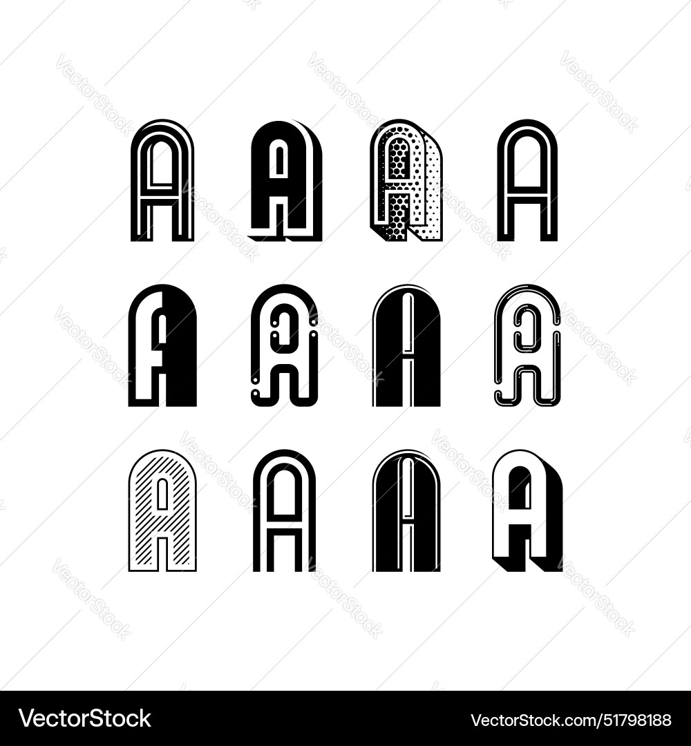 Set of alphabet font elements letter Royalty Free Vector
