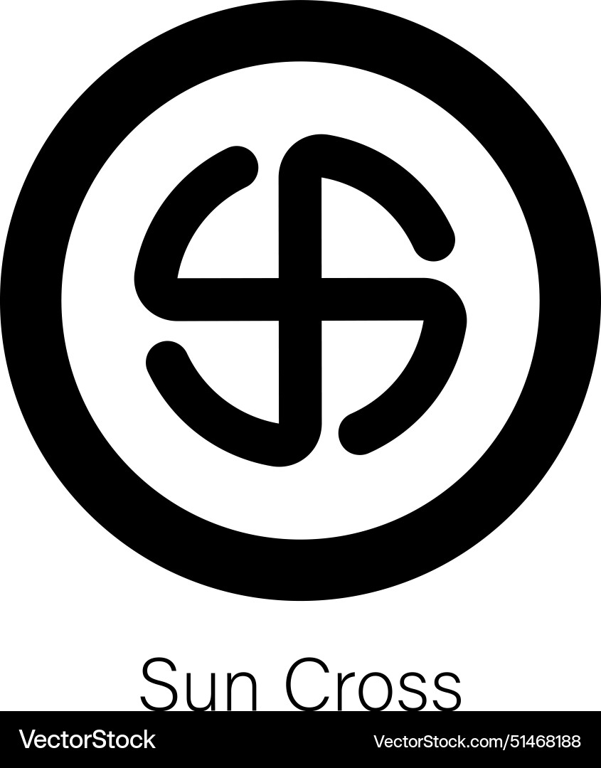 Sun cross Royalty Free Vector Image - VectorStock