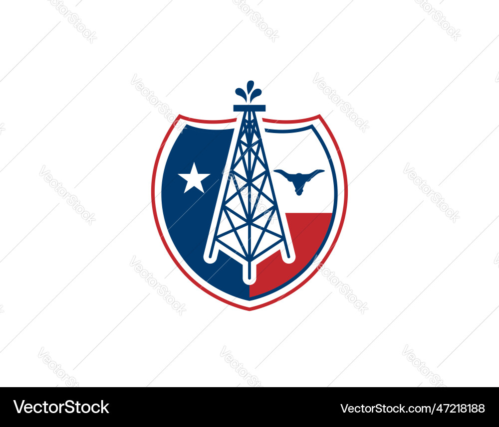 Texas Oil Derrick Logo Template Royalty Free Vector Image