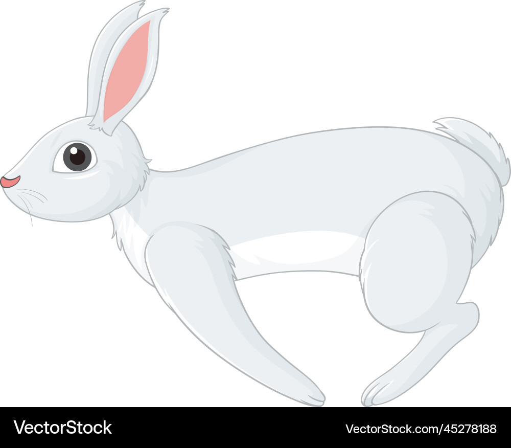 White rabbit cartoon character Royalty Free Vector Image
