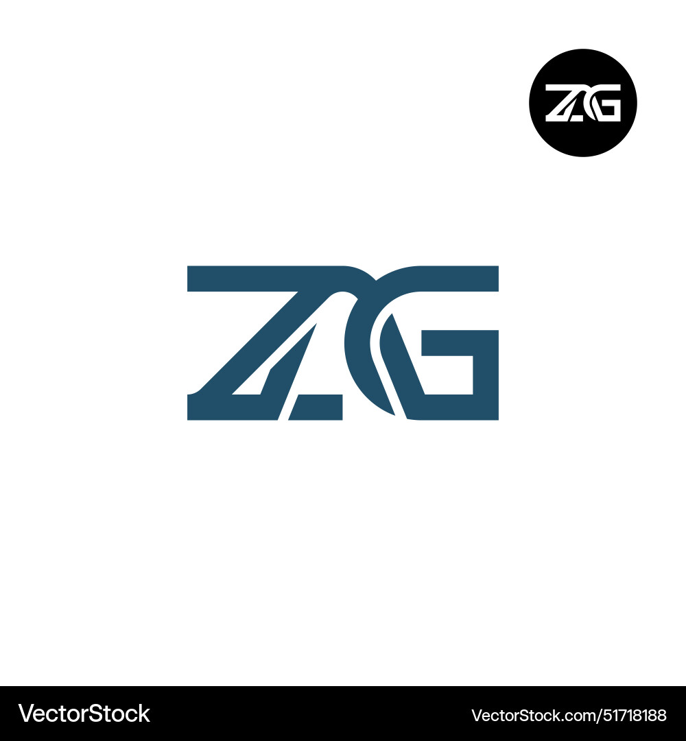 Zag logo letter monogram design Royalty Free Vector Image