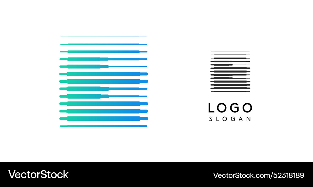 Abstract wide letter e logo with horizontal Vector Image