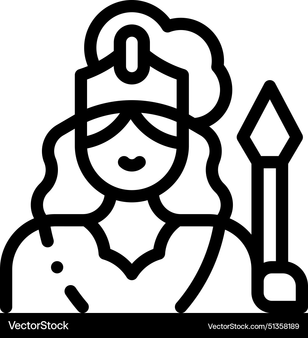 Athena icon thin linear style design isolated Vector Image