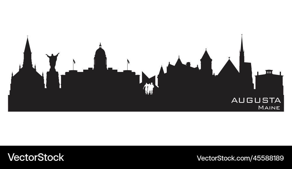 Augusta maine city skyline silhouette Royalty Free Vector