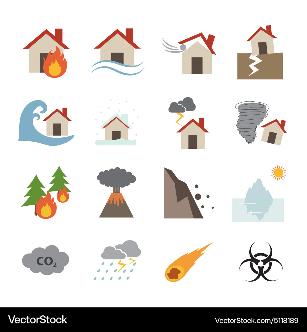 Disaster icon Royalty Free Vector Image - VectorStock