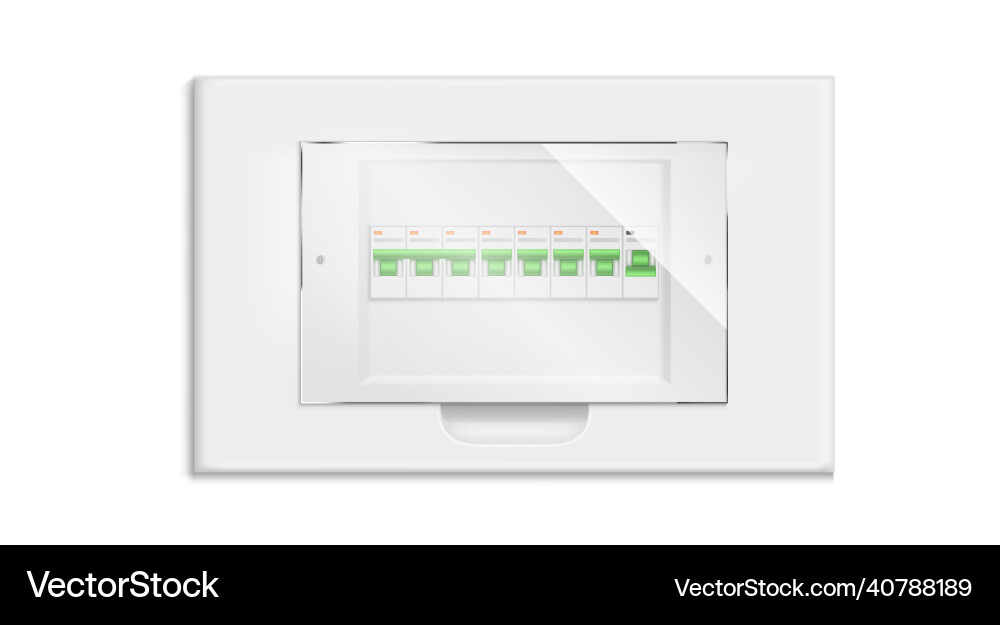 Fuse box electrical panel with on off switchers Vector Image