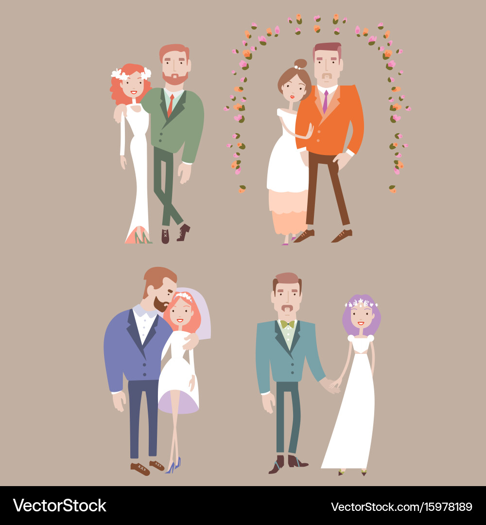 Man and woman getting married Royalty Free Vector Image