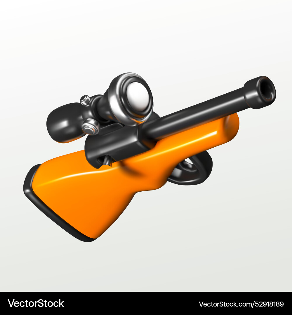 Modern weapon with stock muzzle and sniper scope Vector Image