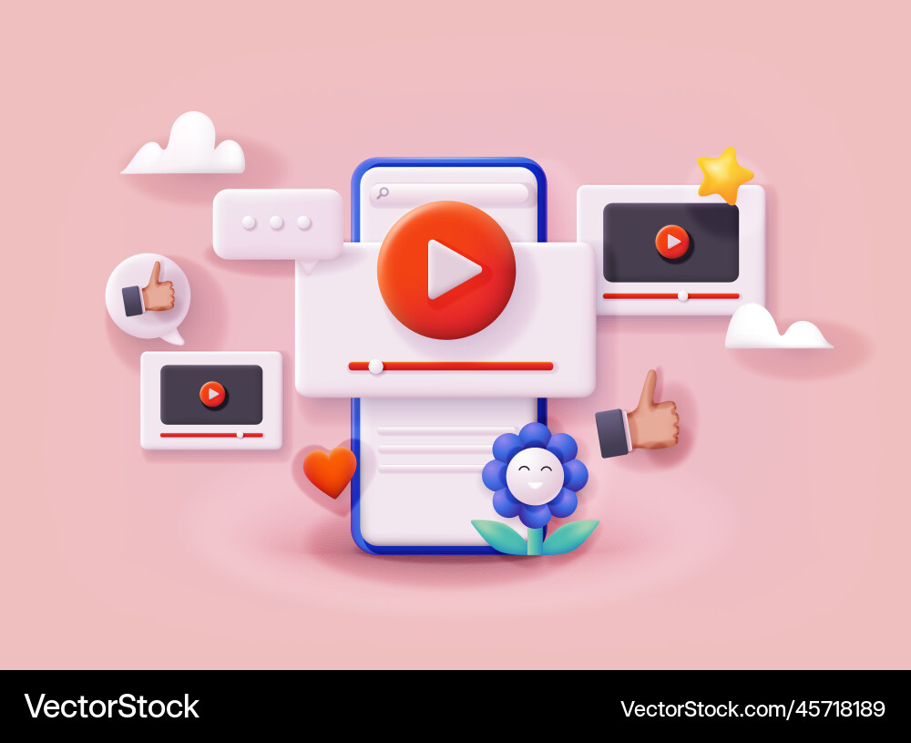 Video channel online icon windows flying Vector Image