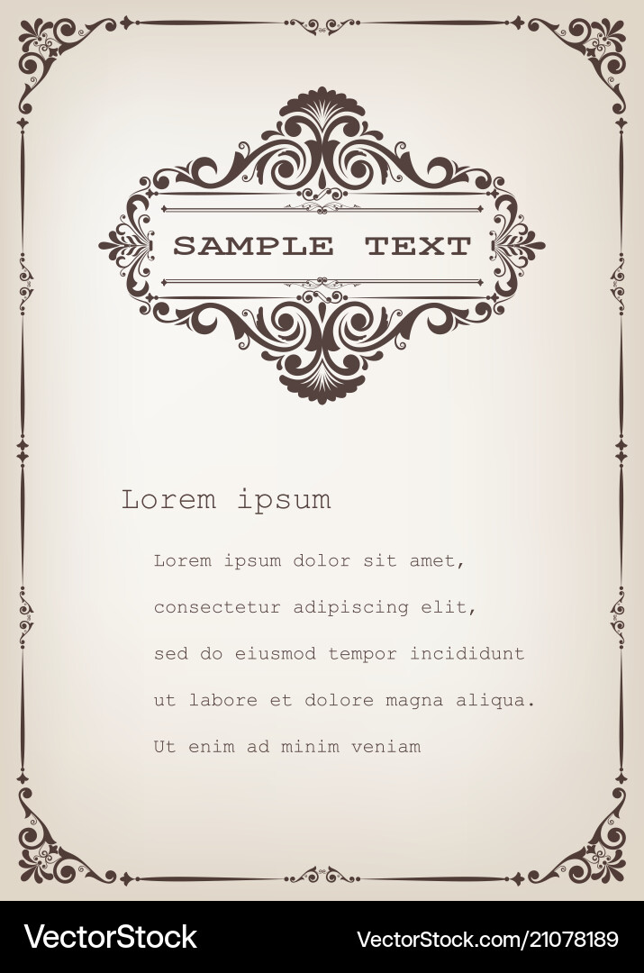 Vintage Filigree Frame Royalty Free Vector Image