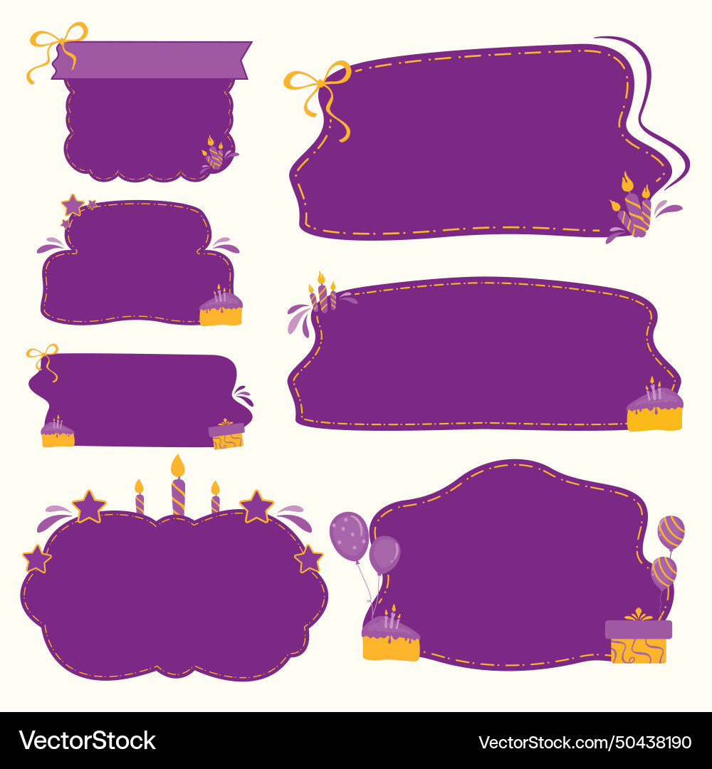 Birthday kids banner set Royalty Free Vector Image